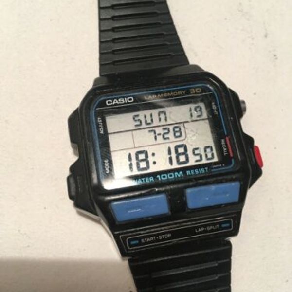 Vintage Casio SDB-500W Digital Watch, Lap Memory 30, WR100, Module ...