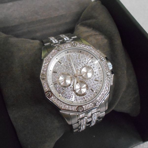 WOW!! Bulova Men's Octava Crystal Stainless Steel Silver 42mm Watch ...