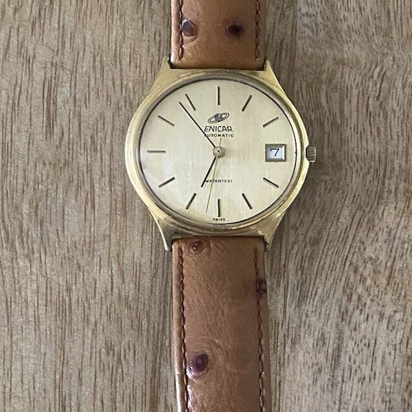Vintage Enicar Gold Tone Watch - Watertest - Must See! Manual Winding ...