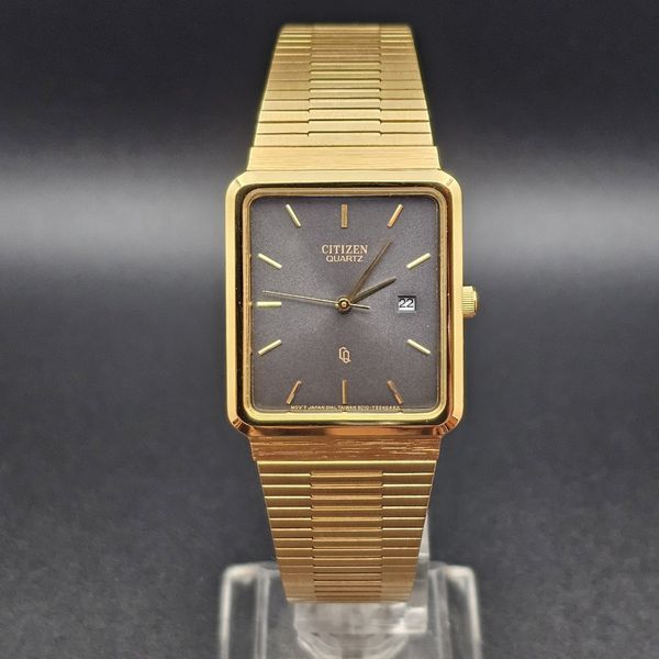 Pristine Vintage Citizen CQ Men Goldtone Watch 6010-841727kt Rectangle ...