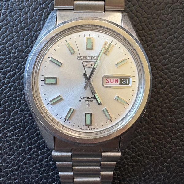 Vintage Seiko 5 Model 6119- 8083 Men's Automatic 21 Jewel Wristwatch ...
