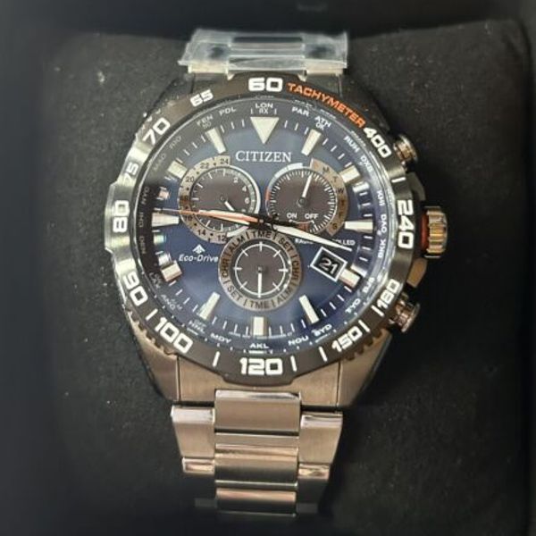 NEW Citizen Eco-Drive Promaster Land Atomic Stainless Steel Quartz Mens ...