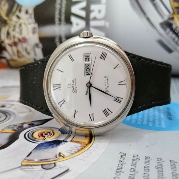 Vintage Omega DE VILLE Dynamic Day Date White Dial Roman Numbers ...