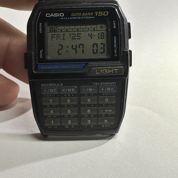 RARE VINTAGE CASIO DATABANK 150 CALCULATOR DBC-150 MEN'S WATCH NEW ...