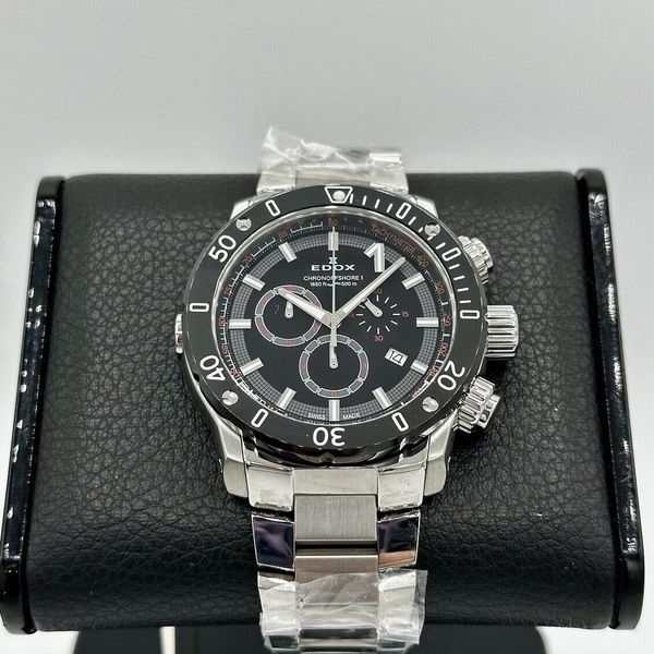 UNWORN Edox Chronoffshore-1 Chronograph Swiss Quartz Black Dial 500m ...