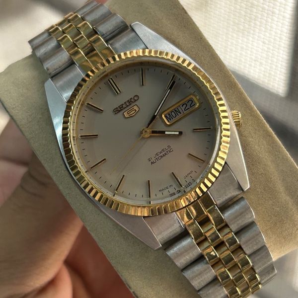 Seiko 5 Fluted Bazel Automatic Gray Dial (Changed) Japan Men's Watch ...
