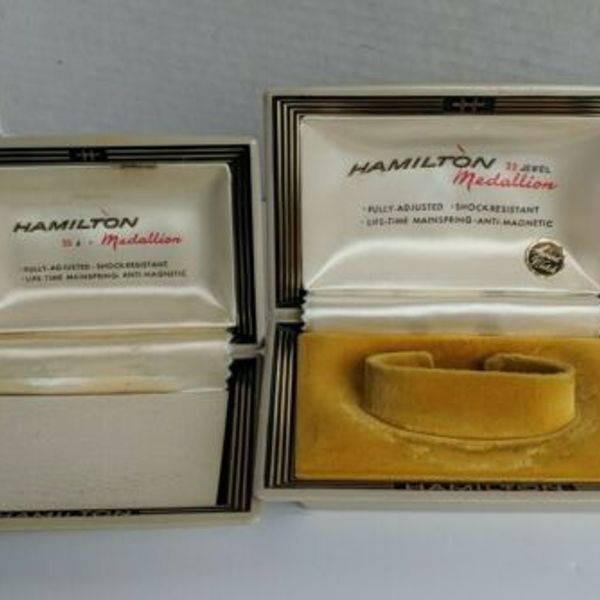 2 Vintage Ladies HAMILTON Medallion 22 Jewels Watch Boxes | WatchCharts ...