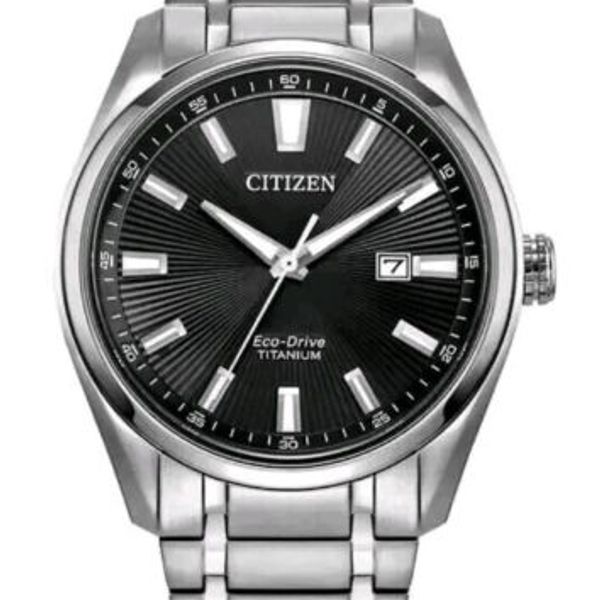 NEW Citizen Eco-Drive Titanium Men's Stainless Steel Quartz Watch ...
