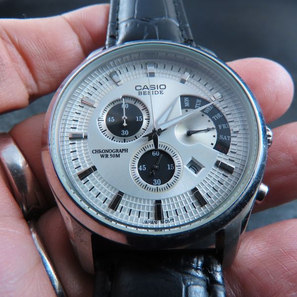BEM-501 Casio Beside Chronograph Daydate Quartz Men Watch | WatchCharts ...
