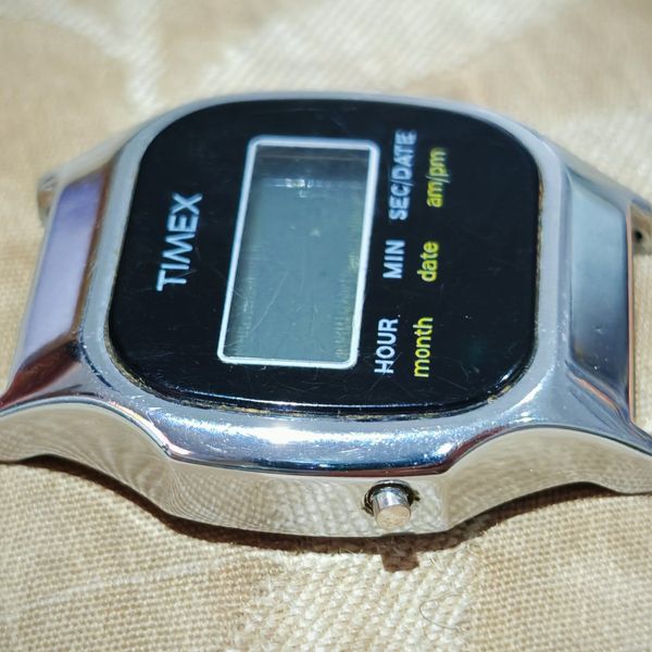 Vintage Timex Digital Mens Watch M Cell Dual Battey two batteries ...