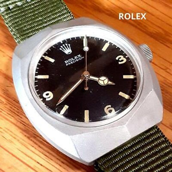 ROLEX Military Vintage Watch Vietnam War Hand-Rolled Black Dial Men ...