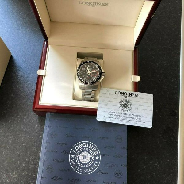 Longines HydroConquest Chronograph Automatic Watch Black Dial ...