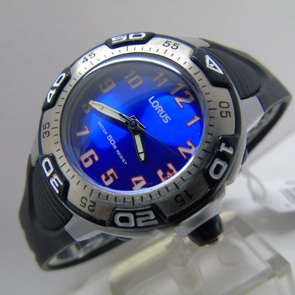 LORUS by SEIKO KIDS QUARTZ SPORTS WATCH *NEW* EASY READ *ROTATING BEZEL ...