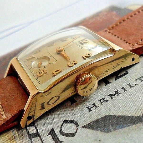 Clean Vintage 1953 Men's Hamilton Raleigh 10k G/F Tank Watch 19 Jewel ...