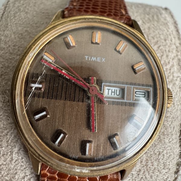 Timex Mercury Barcode Day Date Mechanical Mens Watch Working Running ...
