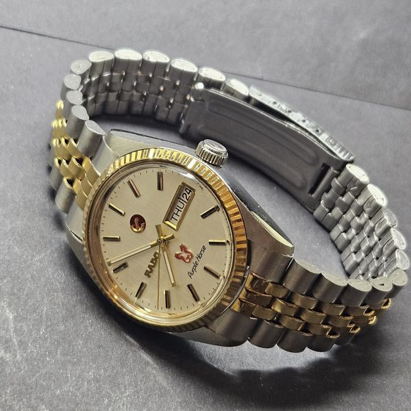 Vintage Rado Purple Horse Two Tone Off White Dial Automatic Men' s ...