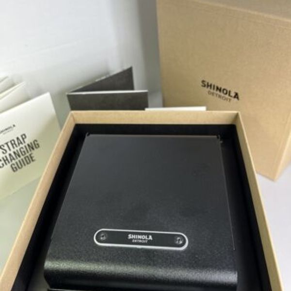 Men's Black Shinola 40mm The Monster GMT Automatic Stainless Steel ...