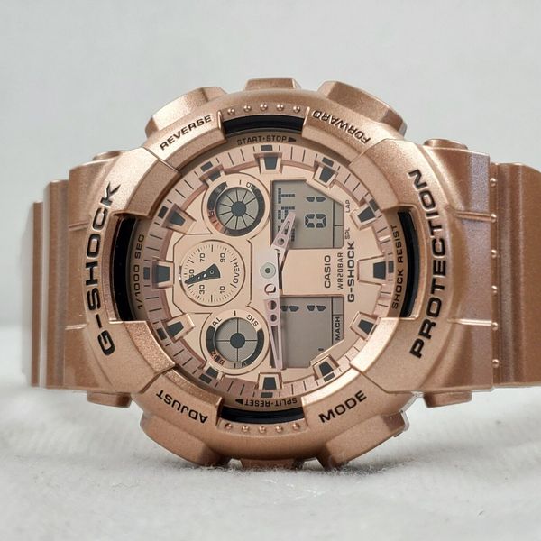 CASIO G-SHOCK GA-100GD ROSE GOLD ANA-DIGI WR 200M MEN'S WATCH NEW ...