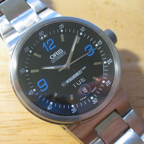 ORIS 7560 WILLIAMS F1 CARBON DIAL AUTOMATIC DAY DATE MENS WATCH 40MM ...