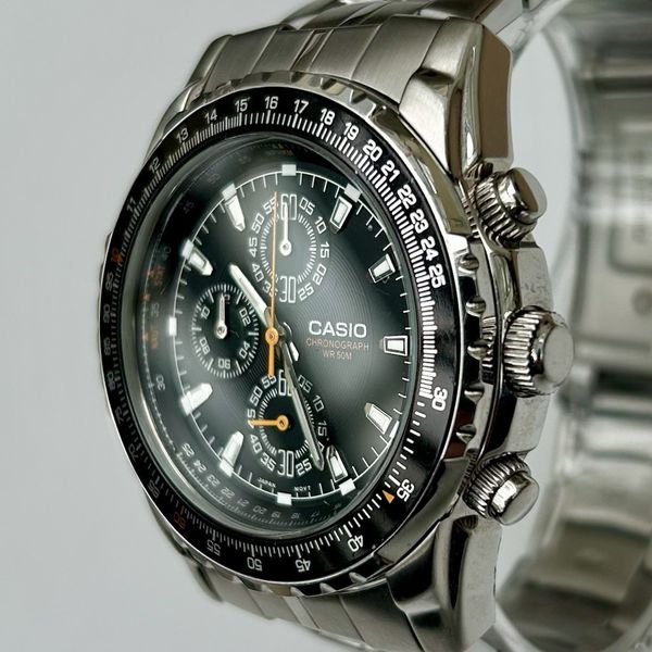 Casio MTP-4500 Chronograph Slide Rule Bezel New Battery! Excellent ...