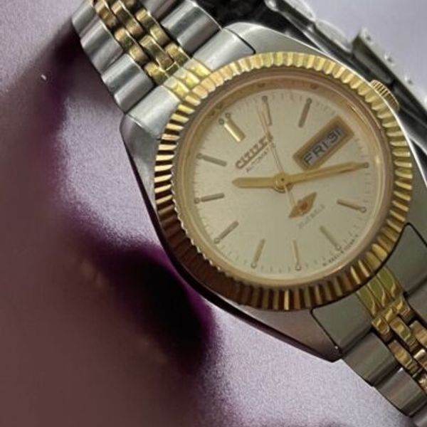 Ladies Vintage Citizen Automatic 21 Jewel Watch - Silver & Gold Coloured Strap | WatchCharts ...