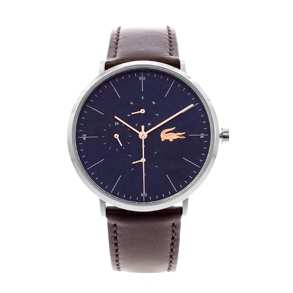 Lacoste LACOSTE Watch 2010976 MOON Navy x Brown Leather Unisex Men ...