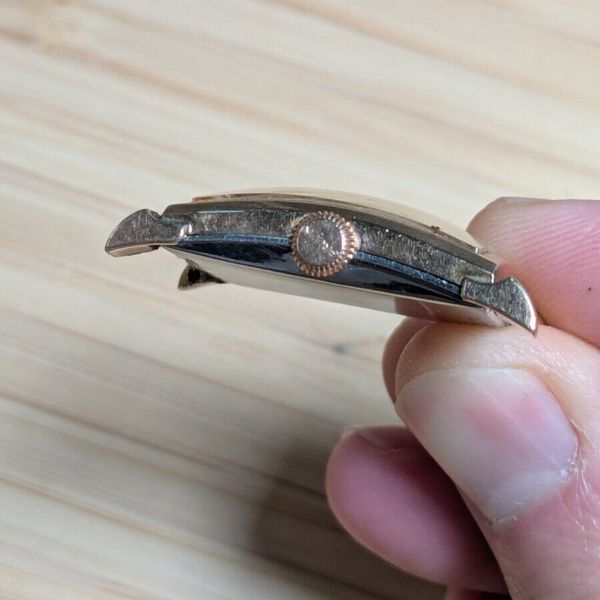 GRUEN 1940 Veri Thin Precision 10k Mens Swiss Tank Watch Pyramid ...