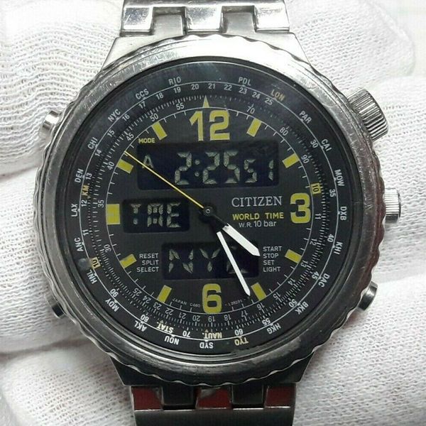 Citizen GMT World Time Digi-Ana Vintage Watch C460-L20506 48 Hour Price ...