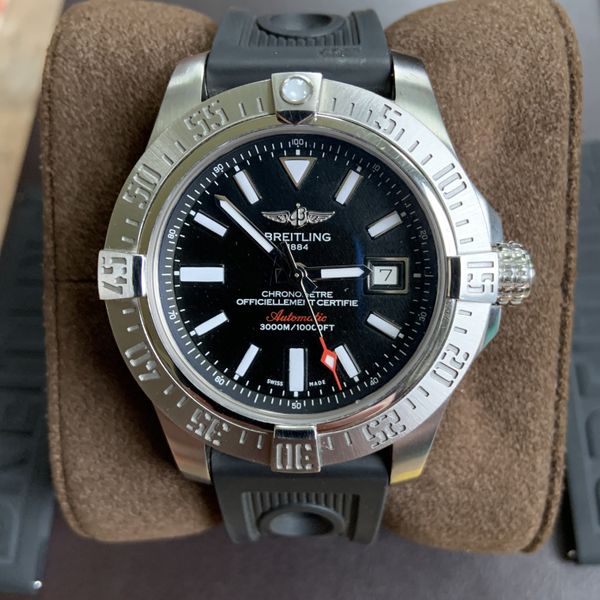 Breitling Avenger II Seawolf Black 45mm Steel A1733110/BC30 Rubber ...