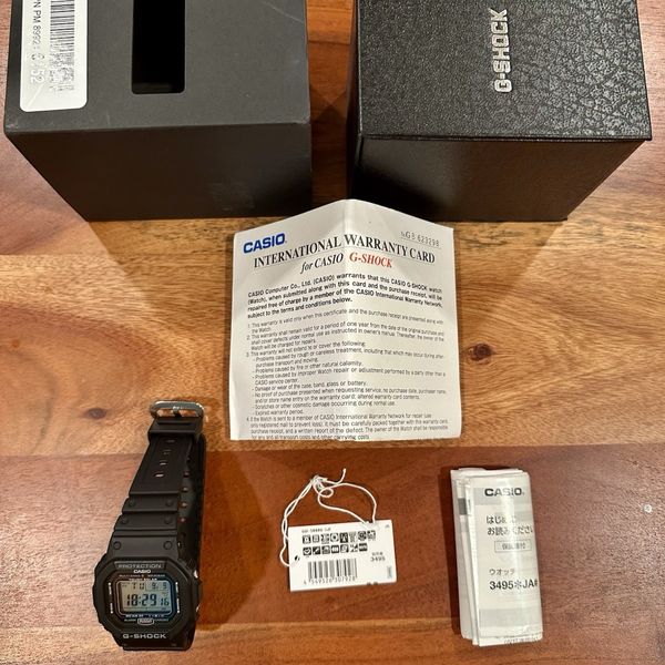 CASIO G-SHOCK GW-5000U-1JF Black Tough Solar Multi Band 6 DLC Metal ...