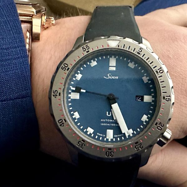 FS Sinn U1-T Blue Dial Fully Tegimented on Bracelet w Rubber Strap | WatchCharts Marketplace