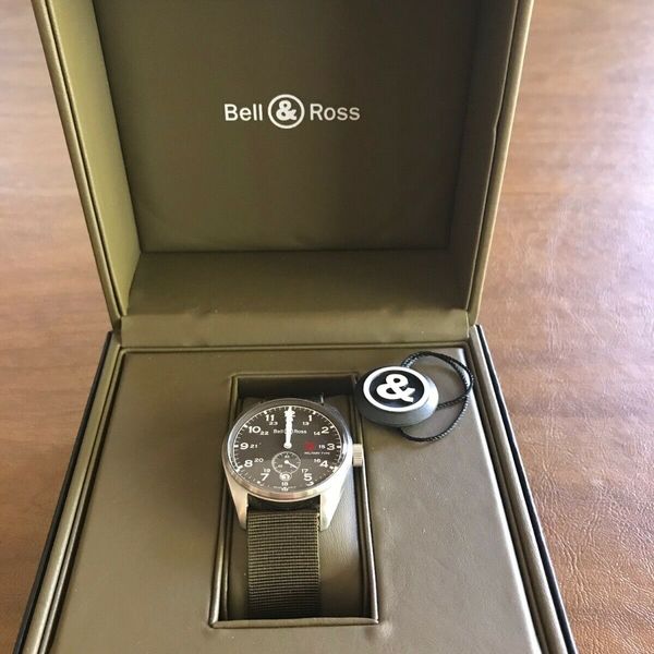 BELL & ROSS VINTAGE MILITARY AUTOMATIC BLACK MENS WATCH LTD ED BVR-123 ...