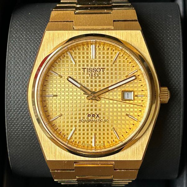 TISSOT PRX Powermatic 80 Automatic Yellow Gold Honeycomb Dial 40mm Men ...