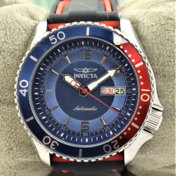 Beautiful Invicta Diver Automatic Pepsi Bezel D&D Men Wristwatch Ruuber ...