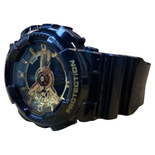 Casio G-Shock Men's Black Watch Skeleton Gold Dial GA110GB EUC ...