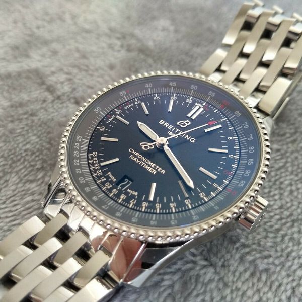 Breitling Navitimer 38mm Automatic Chronometer Black Dial Watch ...