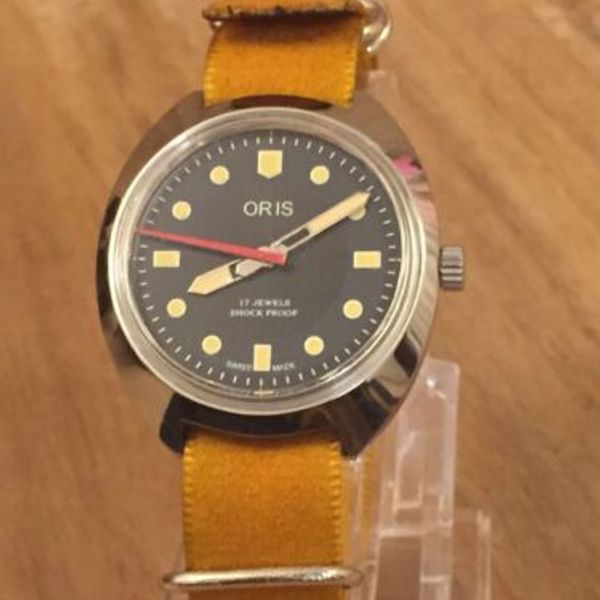 Oris Swiss made Mechanical Watch Retro Style Nato Strap Mustard Colour ...
