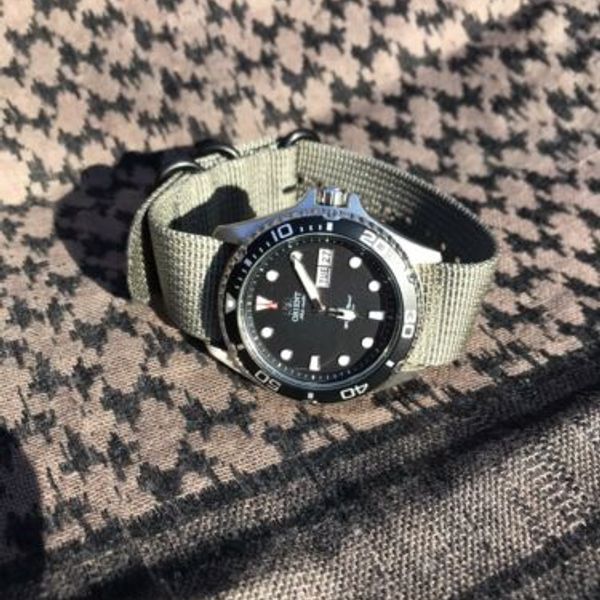 Orient Ray II Automatic 200M Men's Watch Black Face Gray Maratac Nato ...