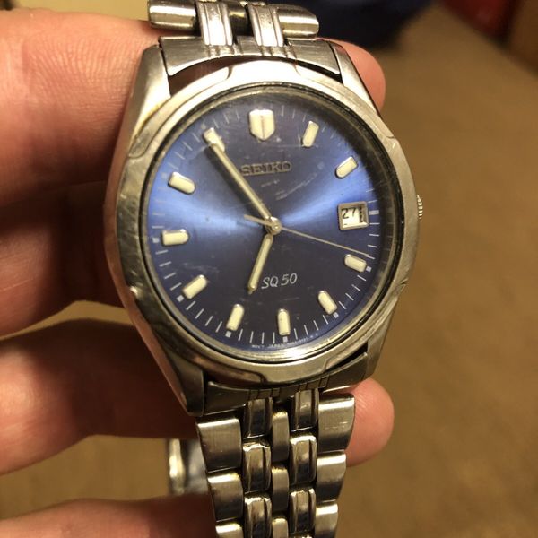 Rare Seiko SQ 50 Quartz Watch for Men Blue Dial 7N42-9040 - FOR REPAIR ...