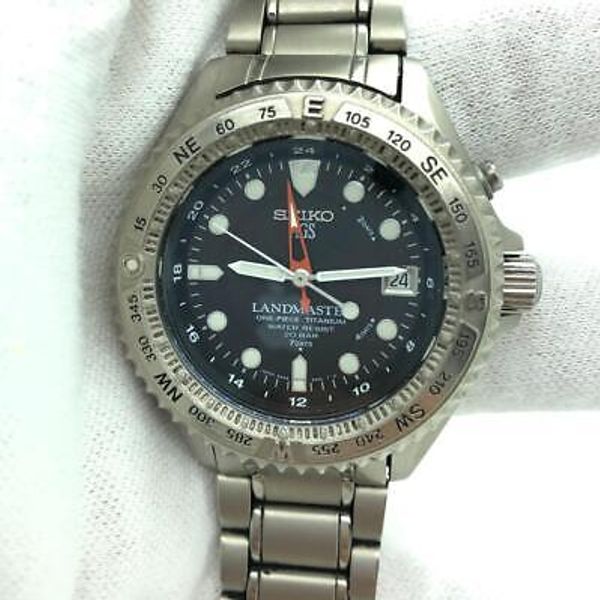[w2087] SEIKO 5M45-6A00 LANDMASTER AGS GMT Battery replaced Quartz ...