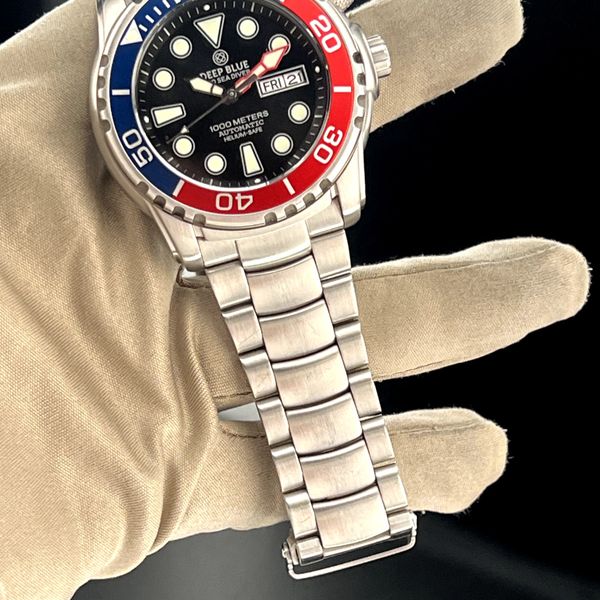 Deep Blue Precision Diver Watch Pepsi Bezel Stainless Steel, Sapphire ...