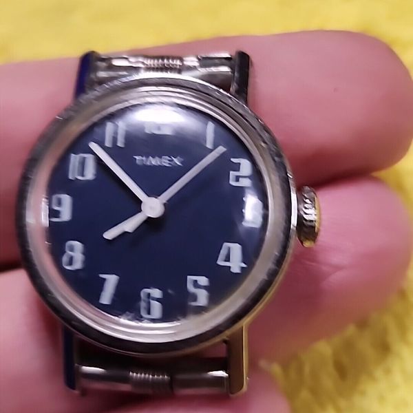 Timex Blue Dial Mechanical 1970s Watch Working Not Recently Serviced ...