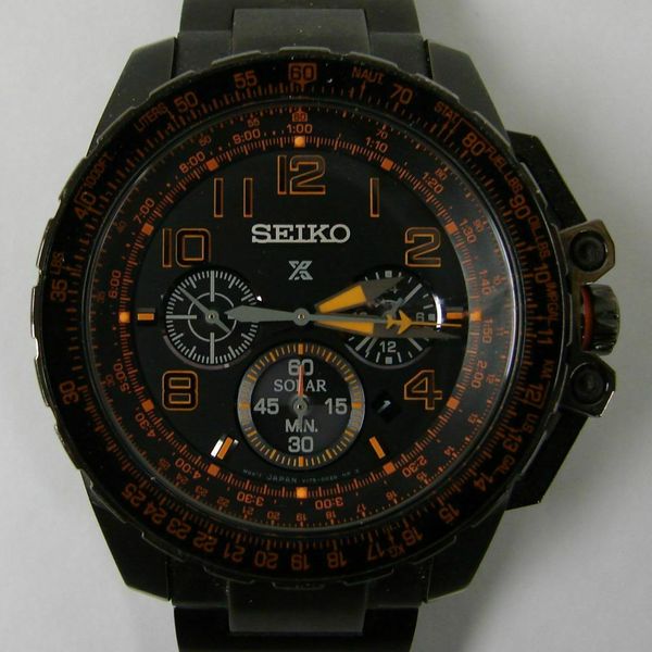 Mens Seiko X ProSpex Flight Computer Chronograph 100m Watch V175-0cl0 ...