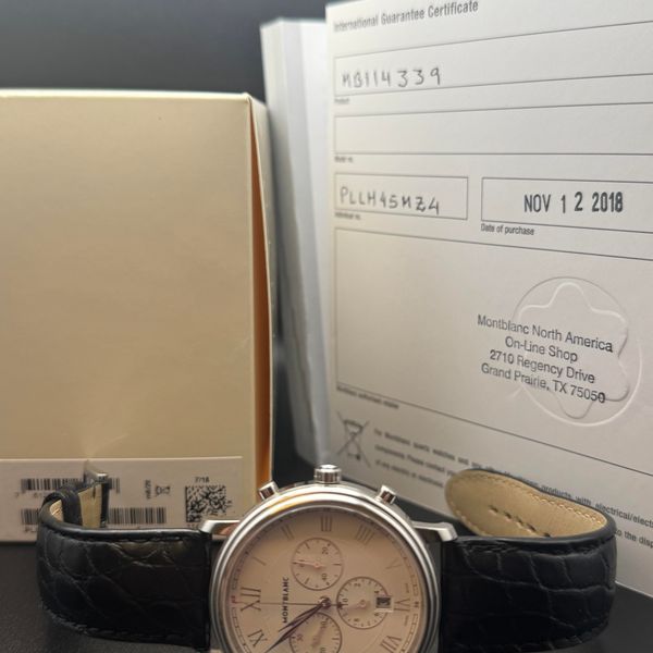[WTS] MontBlanc 114339 Tradition Steel Collection 42mm Swiss Quartz ...