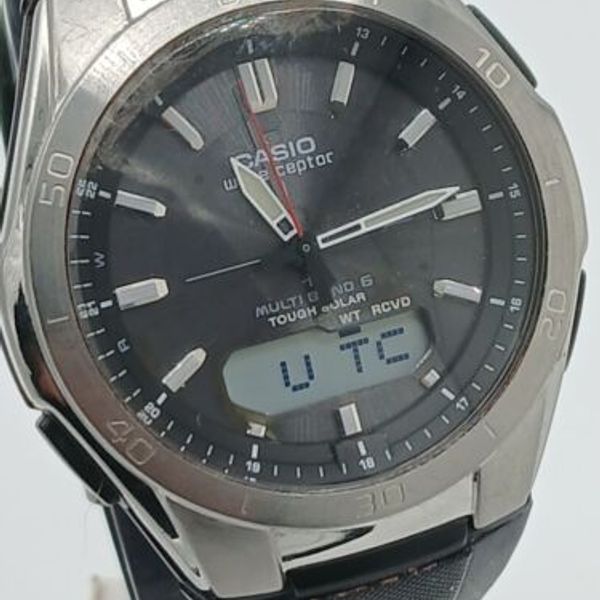 CASIO WAVE CEPTOR WVA-M640 TOUGH SOLAR ANA-DIG MEN'S WATCH WORLD TIME 5 ...