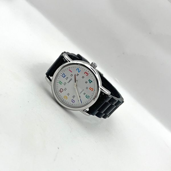 Timex Weekender Indiglo Field Watch 12/24 Hour Rainbow Indices 31mm ...