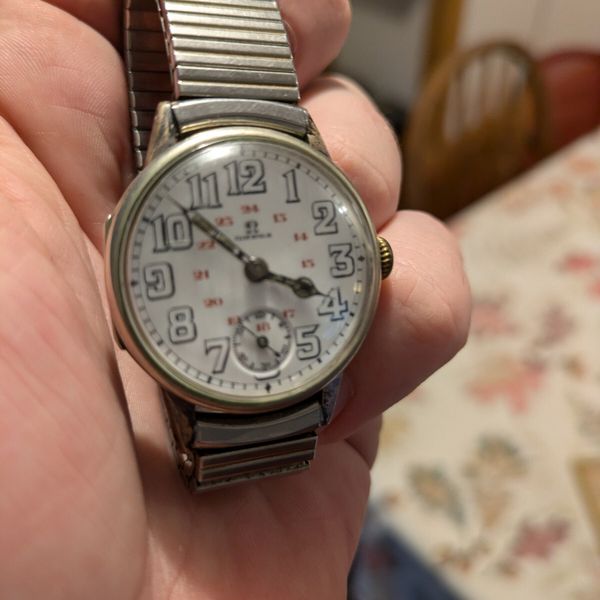 VINTAGE 1913(?) OMEGA STERLING SILVER WW1 OFFICERS TRENCH-WATCH ...