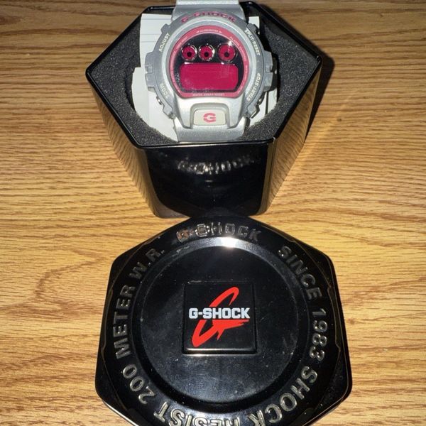 RARE! Casio G-SHOCK 1289 Crazy Colors DW-6900CB-8 Silver & Pink Digital ...