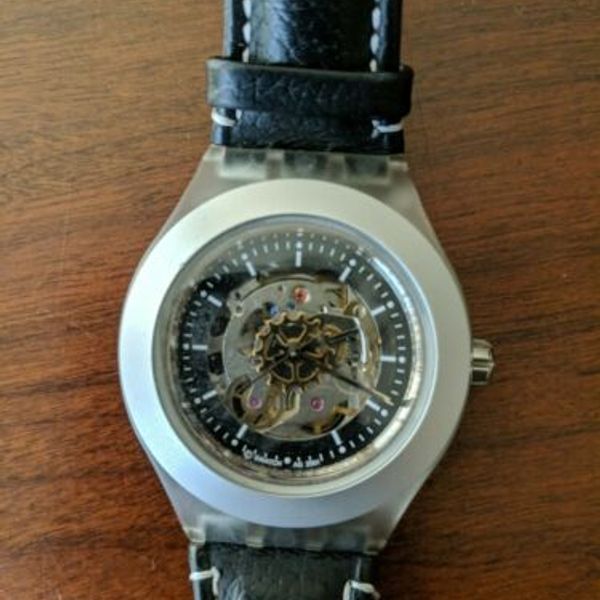 Swatch Skeleton Mechanical Irony Diaphane (Original Leather) | WatchCharts