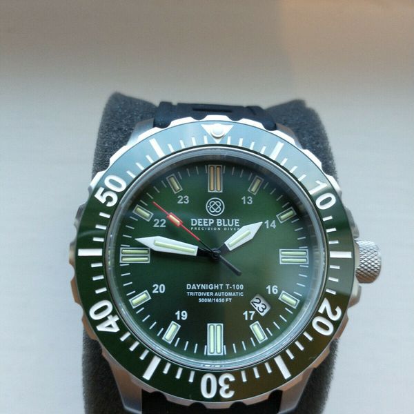 Deep Blue DAYNIGHT 45 TRITDIVER Tritium T100 Automatic Men's Dive Watch ...